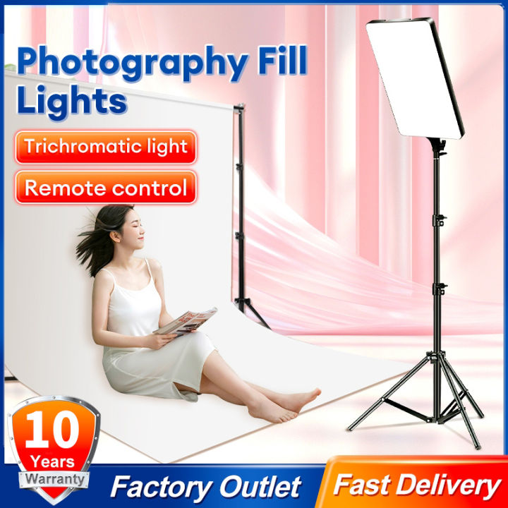 LED video panel light CRI ultra brightness video light with tripod 2700-6500K photography lamp ...