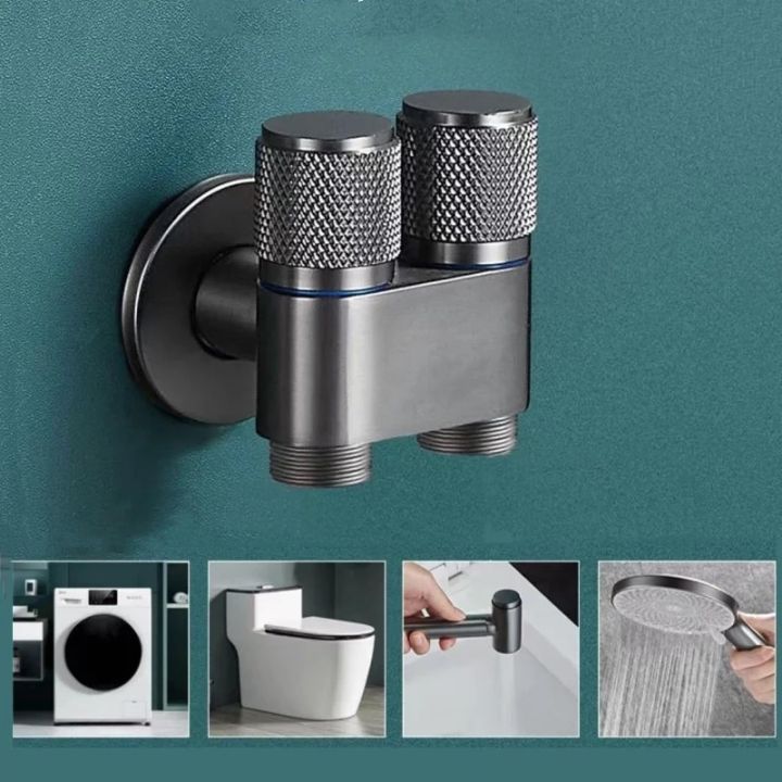 Stainless Steel Double Angle Valve 2 Way Angle Valve 1/2 x 1/2 Multi ...