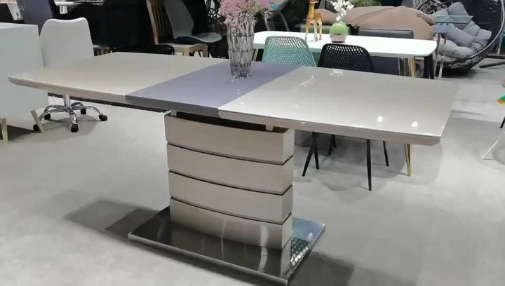 MDF Extending Dinning Room Furniture Extendable 68 Seat Modern Dining ...