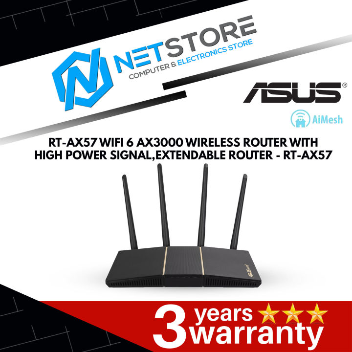 ASUS RT-AX57 WIFI 6 AX3000 WIRELESS ROUTER WITH HIGH POWER SIGNAL ...