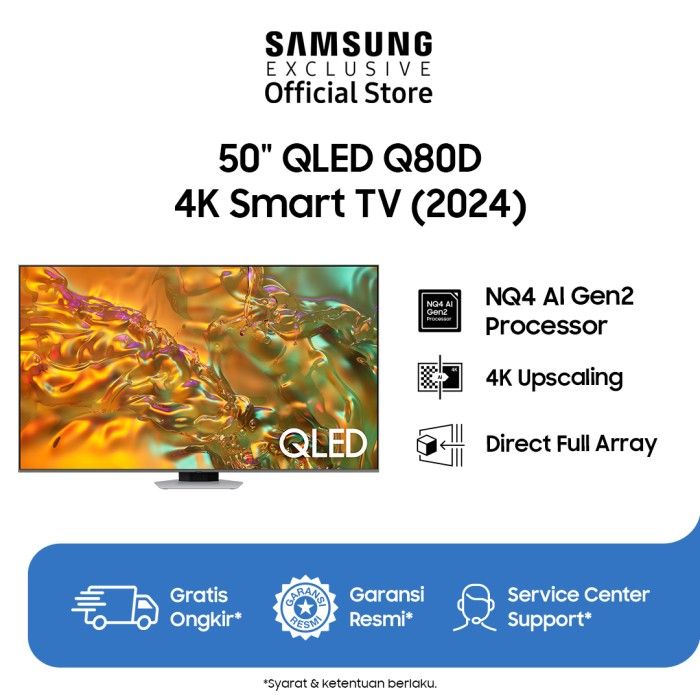 Samsung QLED 4K Q80D Tizen OS Smart TV 50-75 Inch (2024) - 50 Inch | Lazada Indonesia