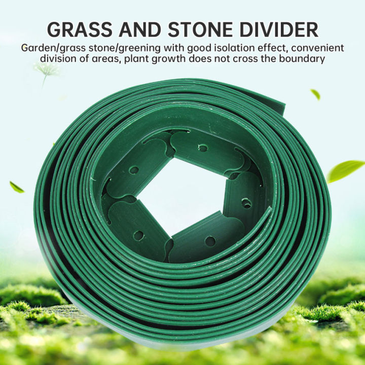 1-10mGarden Edging Coil Comes with 3/30Pcs Spikes,No Dig Lawn Border ...