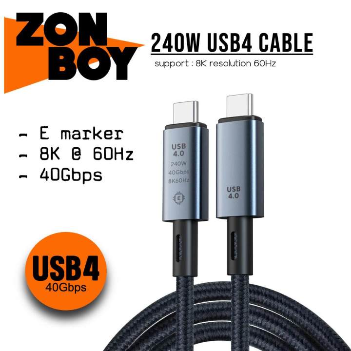 USB4 Type C 40Gbps USB 4.0 Gen3 PD 240W 8K/60Hz Compatible 4K 120Hz ...