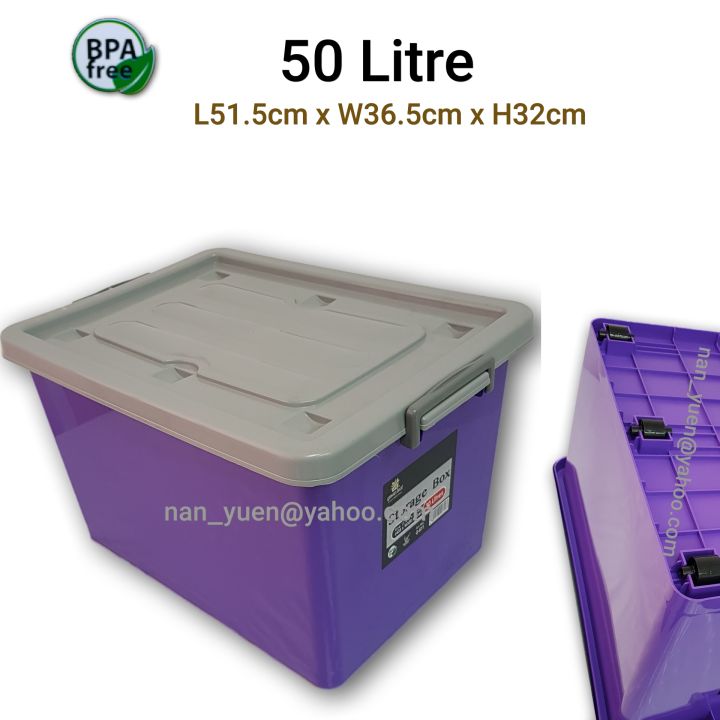 Storage Box Plastic Container 25 Litre with Durable Wheel BPA-Free ...