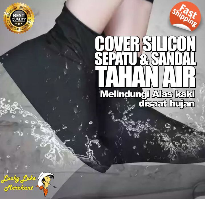 Cover Sepatu Anti Air Pria Wanita Karet Silicon Sarung Waterproof ...
