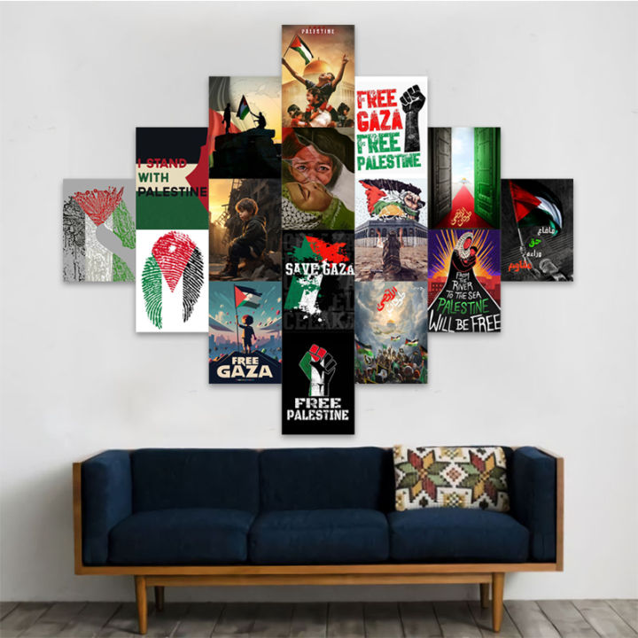 (isi 16pcs) poster dinding aesthetic tema palestine desain premium art ...