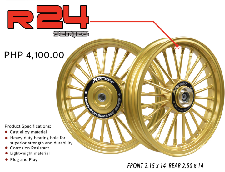 XSpeed R24 Mags MIO115, MIO125, CLICK125/CLICK 150 (2.15/2.50 x 14 ...