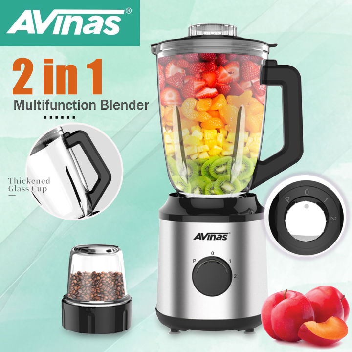 AVINAS 2-IN-1 HEAVY DUTY 1.5L Glass Jar ELECTRIC BLENDER + MILLER FRUIT ...