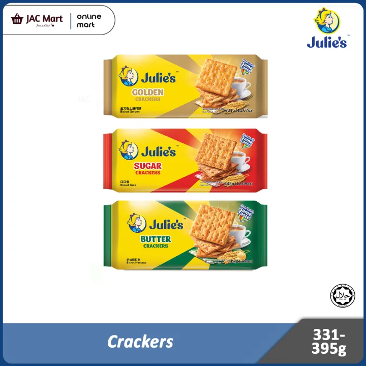 JULIE'S Golden Crackers / Sugar Crackers / Butter Crackers | 331-395G | Lazada
