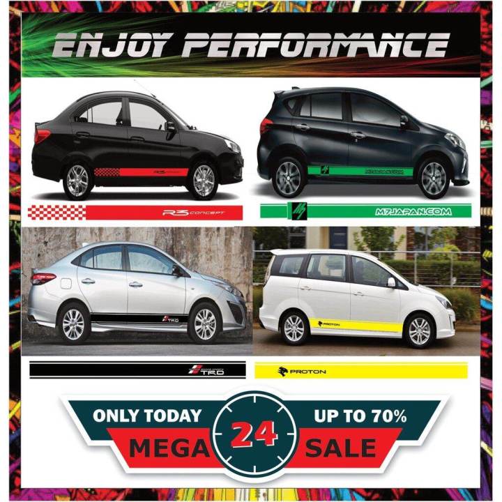 [TOP PICK] 1 Set Side Body Lining Custom Sticker Vinly Decals | Lazada