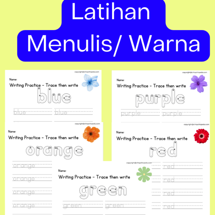 [49] Latihan menulis - warna Writing worksheet - color | Lazada