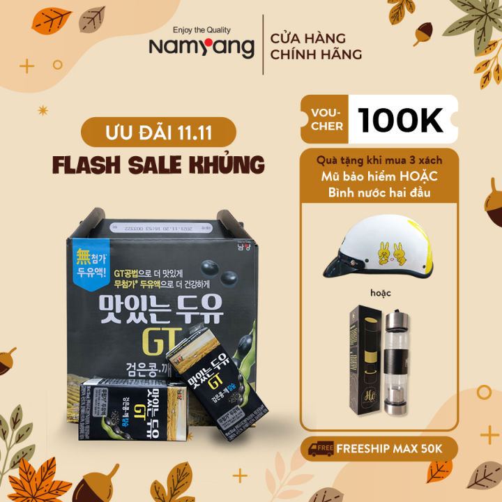 Sữa Hạt Đậu Nành Đen Và Mè Đen Namyang GT Nội Địa Hàn Quốc (1 thùng 16 hộp 190ml) | Lazada.vn