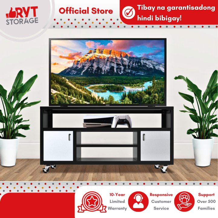 RYTStorage TV Rack with Cabinet | T-Vie Rack made of Metal and Powder ...