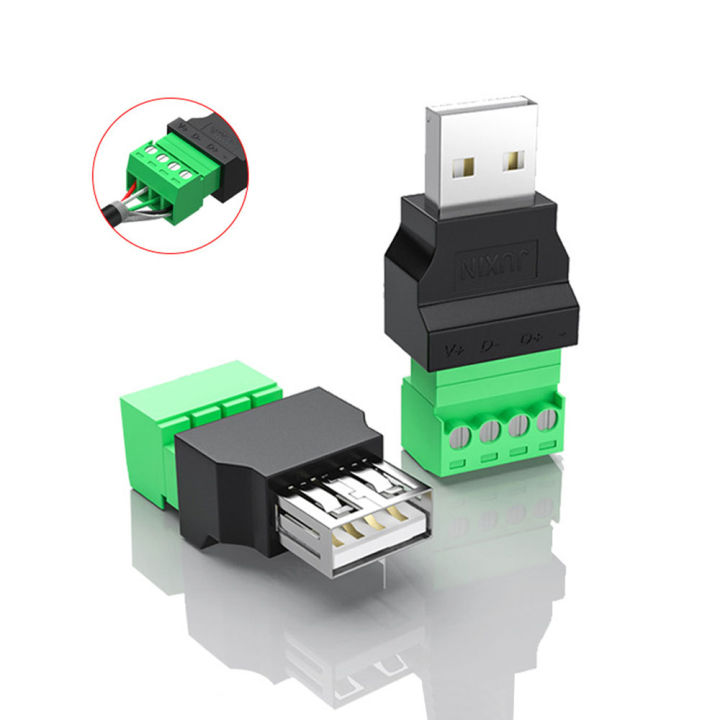 USB 2.0 Type A Female/Male to 5 Pin Screw Terminal Plug Connector USB ...