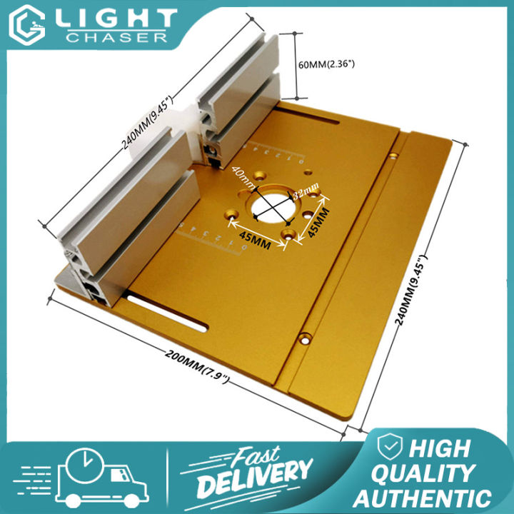 Aluminium Router Table Insert Plate - Multifunctional with Miter Gauge ...