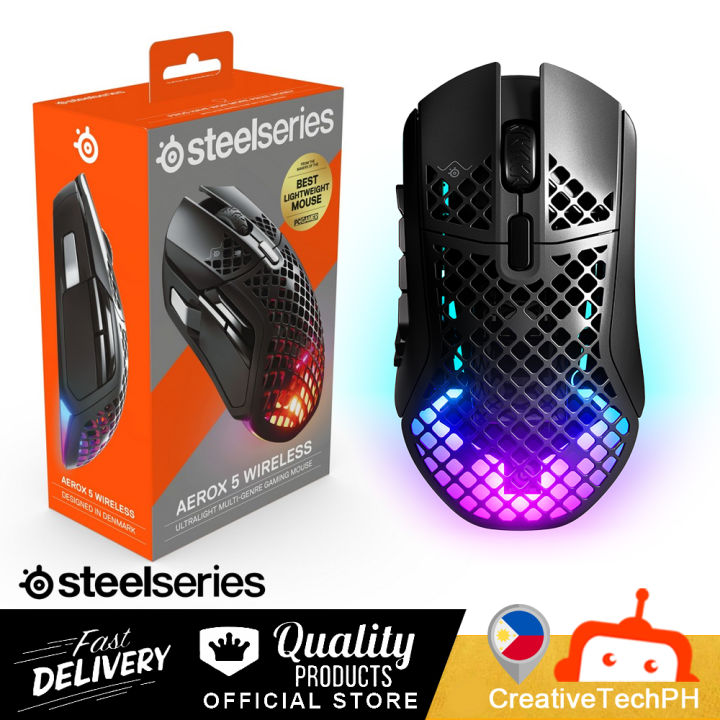 STEELSERIES AEROX 5 WIRELESS GAMING MOUSE (62406) PROFESSIONAL GAMING MOUSE | Lazada PH