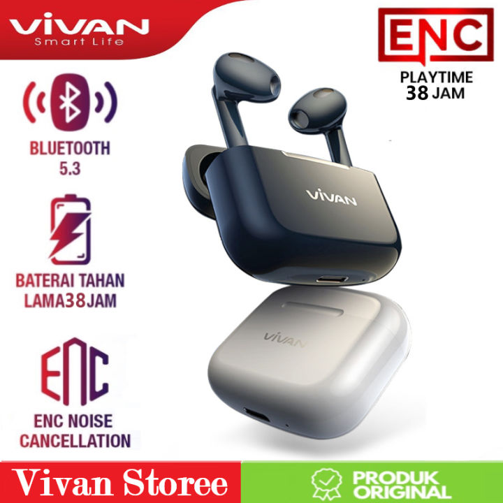 VIVAN LIFE 110 TWS Headset Bluetooth 5.3 Earphone Wireless Support ENC ...