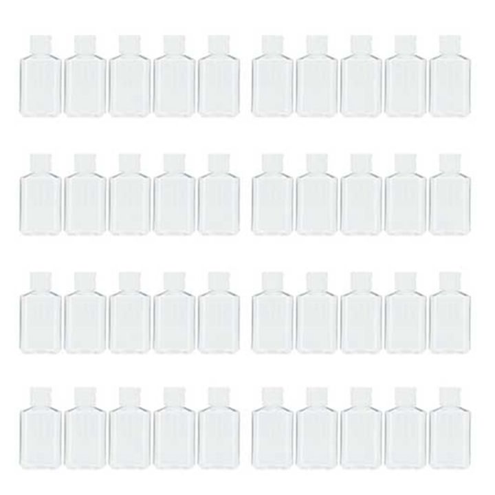 (HOBY) 40 PCS 2 Oz 60 Ml Clear Refillable Flip Top PET Plastic ...