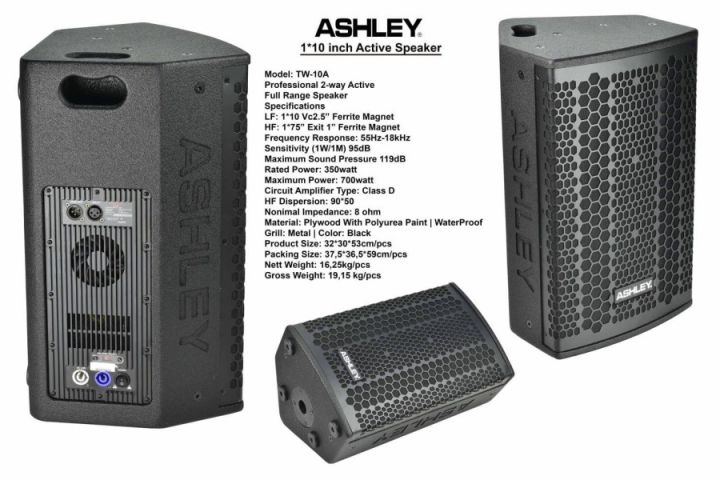 SPEAKER AKTIF ASHLEY TW 10A / TW10A / TW 10 A 10 INCH ORIGINAL ASHLEY ...