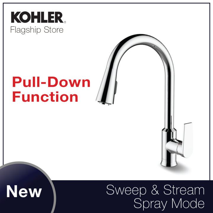 [NEW] KOHLER Taut Pull-Out Kitchen Faucet, K-21367T-4-CP | Lazada