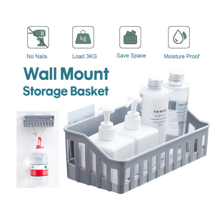 Wall Corner Rack NO Punching Adsorption Plastic Iron Rack Bathroom ...