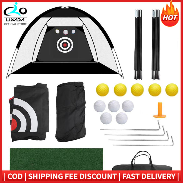 LIXADA Indoor Outdoor Golf Chipping Net Collapsible Golf Pitching Cages ...