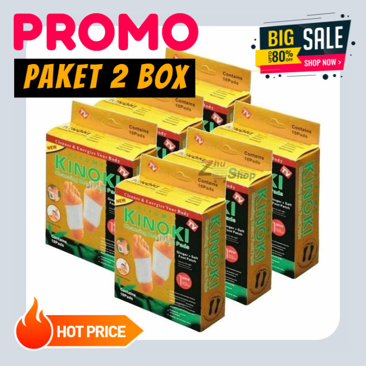 Dapat 2 BOX Kinoki Gold Original detox foot pads 2 box 20 pcs 20 Pcs / 10 Pasang | Lazada Indonesia