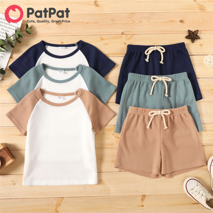 PatPat Boy Setชุดเด็กชายมีลาย2ชิ้นเสื้อผ้าเด็กผู้ชายวัยหัดเดินเสื้อยืด ...