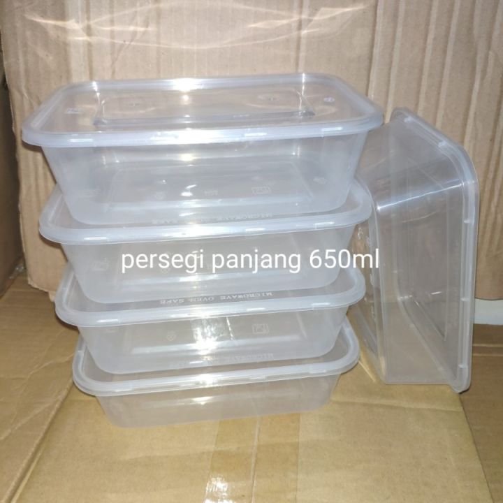 THINWALL KOTAK PANJANG - 650 ML ISI 25PCS - FOOD CONTAINER BOX - kOTAK BUAH - TOPLES PLASTIK ...