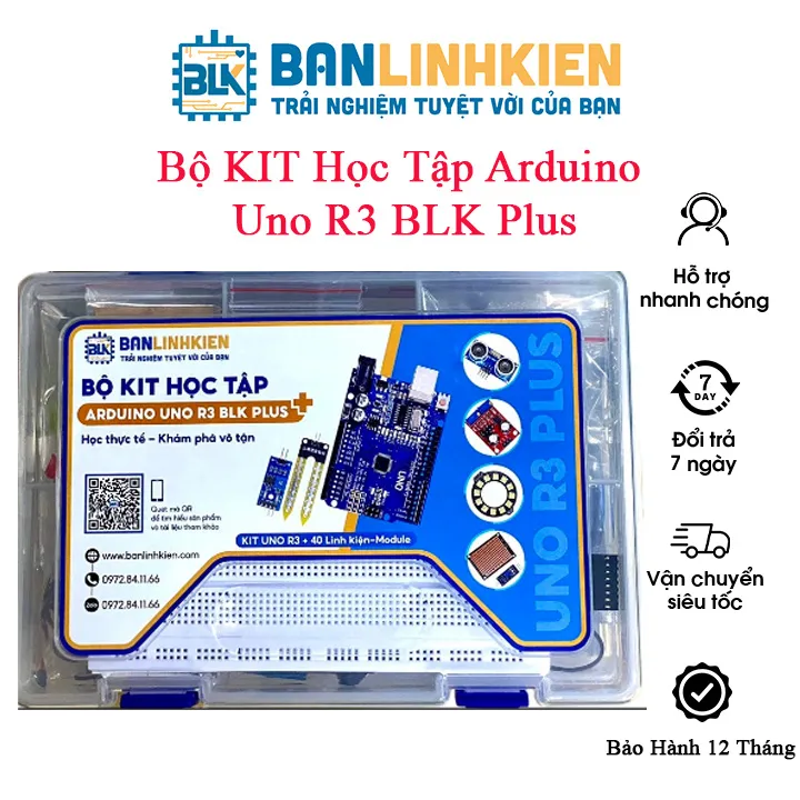 [BẢO HÀNH 6 THÁNG] Bộ KIT Học Tập Arduino Uno R3 BLK Plus đầy đủ từ cơ ...