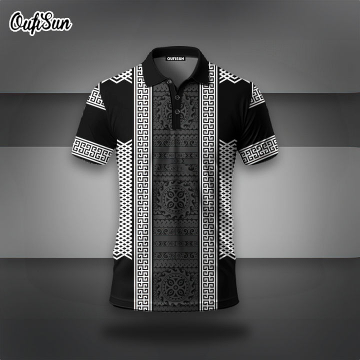 2025 Asean Attire For Men Polo Shirts For Men Vintage Ethnic Print ...