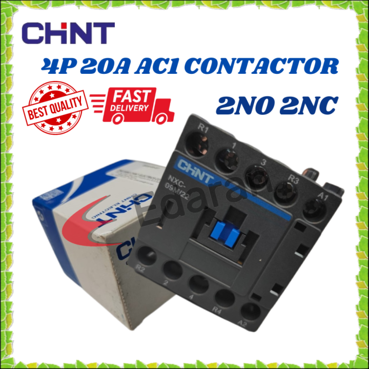 CHINT NXC-09M 4P 20A AC1 CONTACTOR (COIL VOLTAGE 240V) - 2NO2NC AND 4NO ...