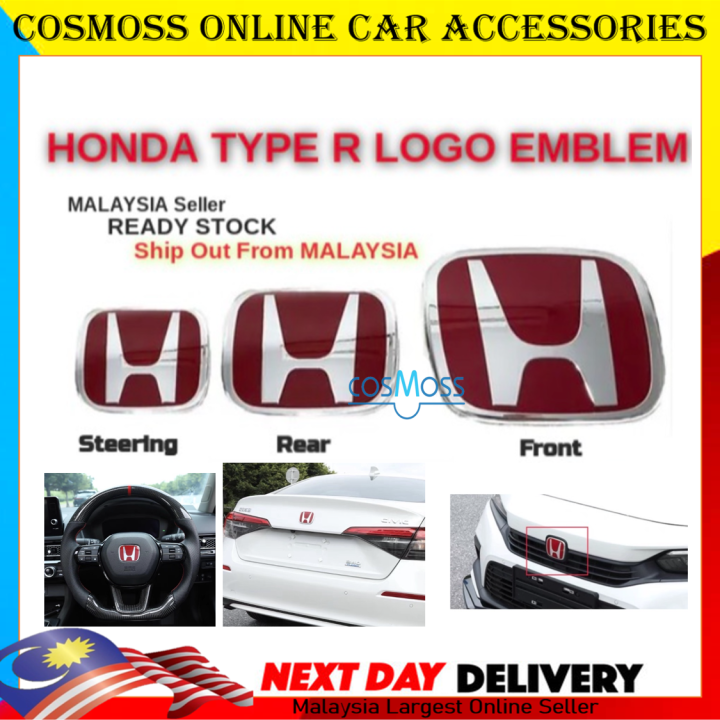 (MADE IN JAPAN) HONDA Type-R Front & Rear EMBLEM LOGO FOR CIVIC ACCORD ...