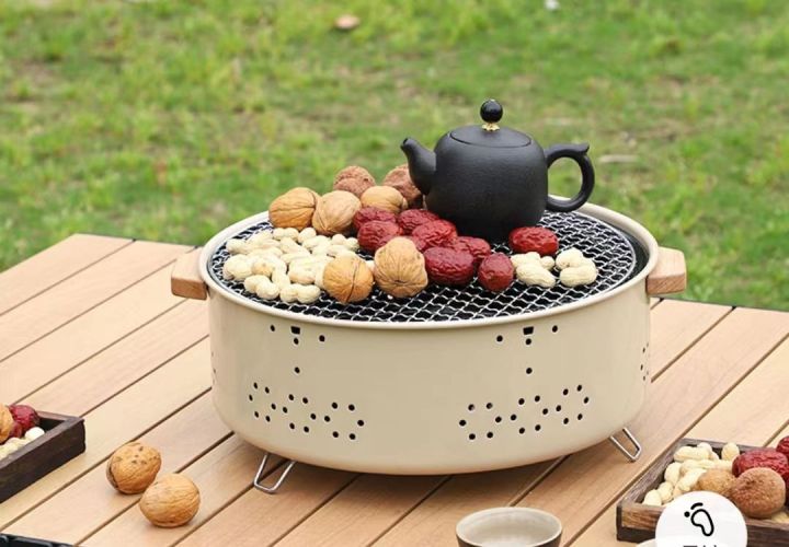 Outdoor modern minimalist portable outdoor camping grill with charcoal ...