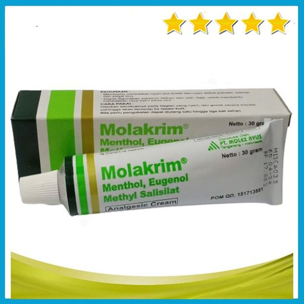 MOLAKRIM Analgesic Cream 30 gram-Krim Nyeri Otot,Pegal Linu & Terkilir ...