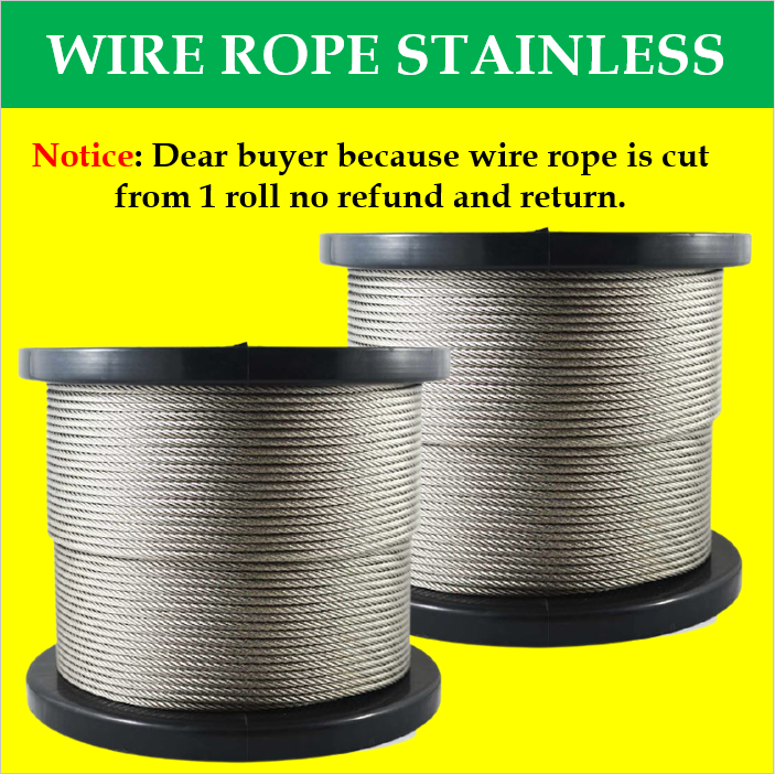 Mago 1-3mm 1-100 Meters 304 Stainless Steel Wire Rope Clip Cable Timble ...