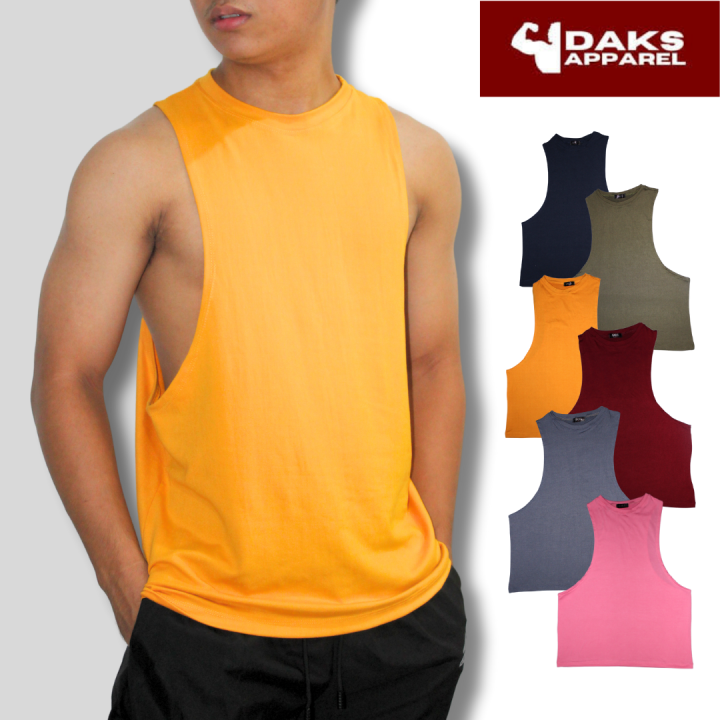 Plain Muscle Tee Sando for Men | Korean Style Gym Muscle Tank Spandex ...