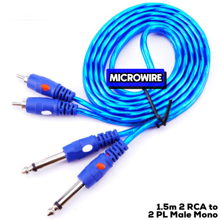 2PL-2RCA Heavy Duty 1.5M / 1M / 3M / 5M 2 Male RCA Plug to 2 Male PL 6 ...