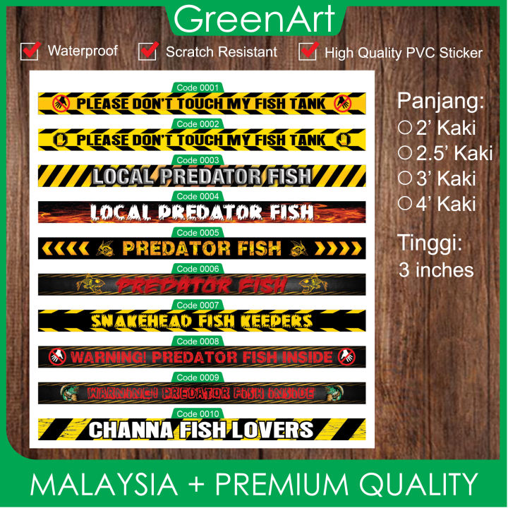Premium Aquarium sticker Predator Fish Channa fish / Do Not Touch My ...