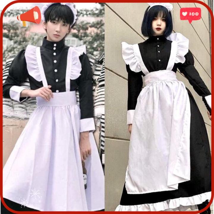 [BEST DFFER ] 【FREE bow tie and socks】Maid Outfit Men Women Wear ...