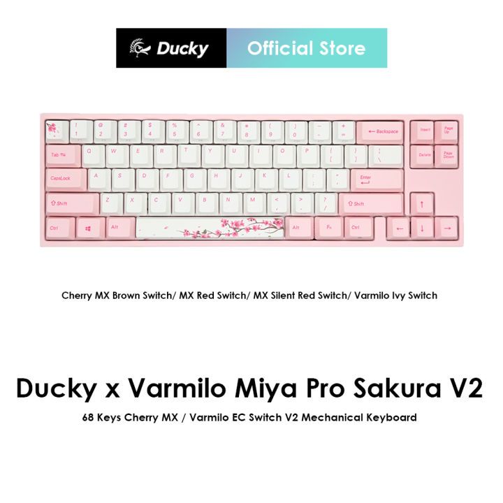 Ducky x Varmilo Miya Pro Sakura V2 Mechanical Keyboard, (Cherry MX ...