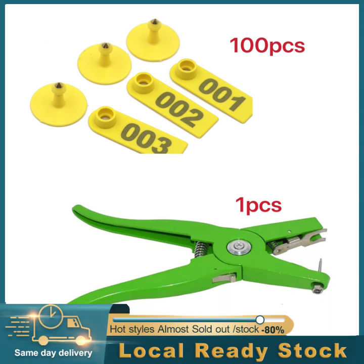 100 sets Animal ear identification tag Ear tags for pigs and sheep + 1 ...