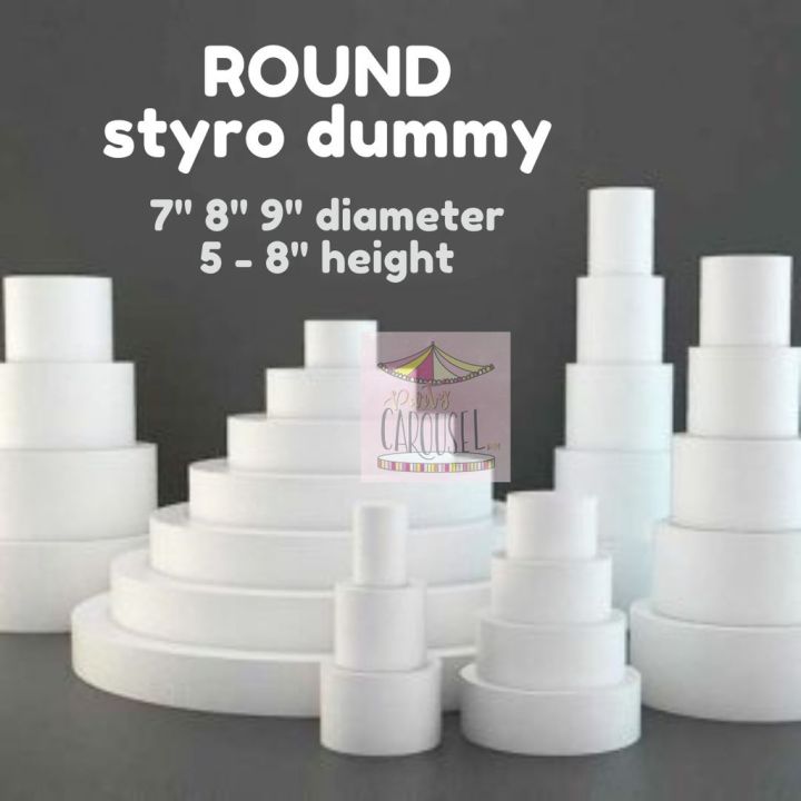 ROUND Styro Cake Dummy 7" 8" 9" / 5 to 8" height | Lazada PH