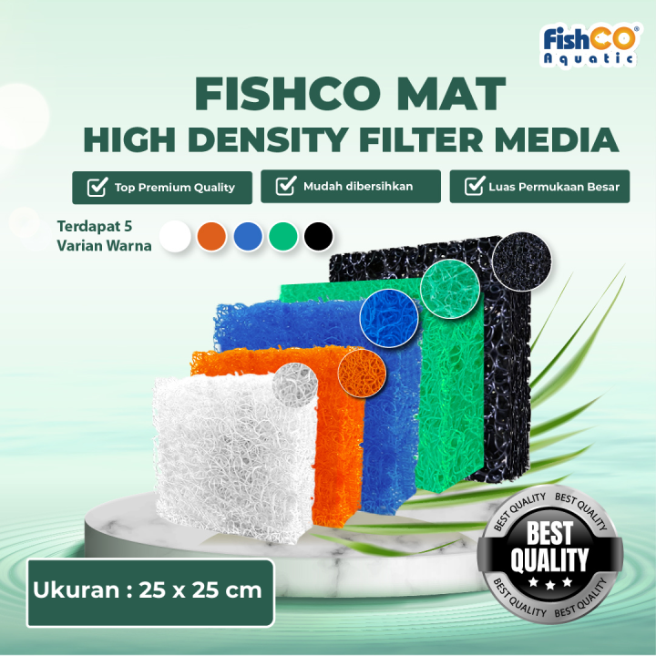 FishCO Mat Hi-Density Media Filter Akuarium japmat Kolam 25x25 Premium ...