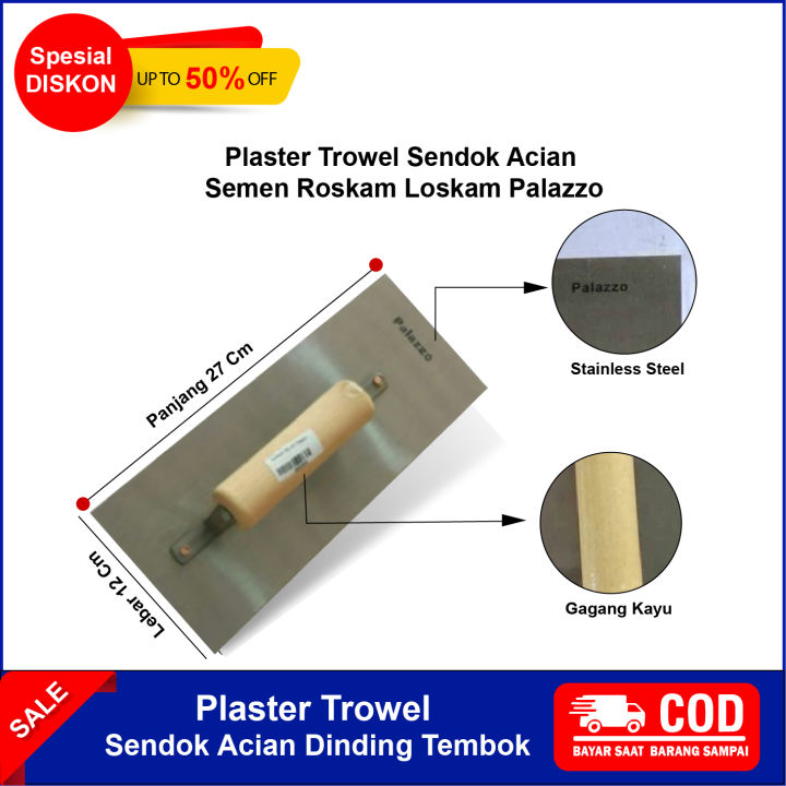 Roskam Raskam Acian Alat Plaster Tembok Dinding Plat Baja Asli ...