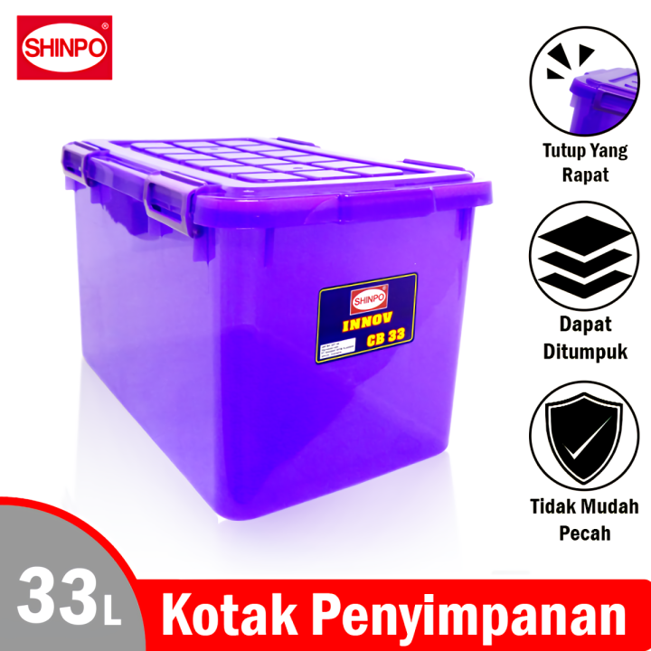SHINPO Kotak Penyimpanan Kontainer Plastik CB 33 L Organizer Storage ...