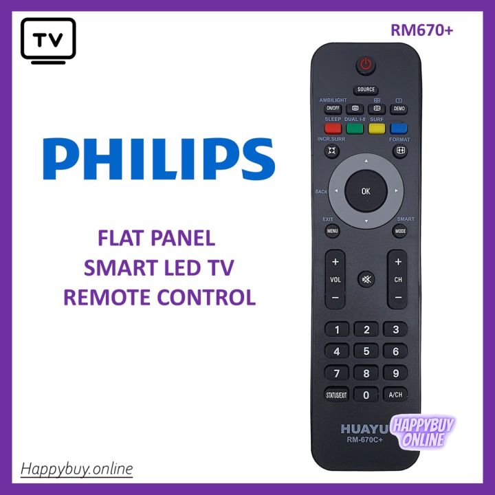 Philips LED Flat Panel Smart TV Remote Control RM-670+C Philps LED TV ...