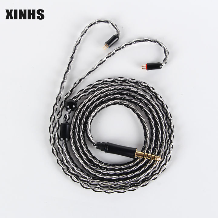 XINHS 8 core 5N Single Crystal Copper Silver Plated Wire Headphone ...