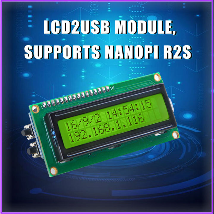 【Official Warranty】 LCD2USB Module Supports Nanopi R2S/LCD4LINUX/LCD Smartie/Lcdproc, Plug And ...