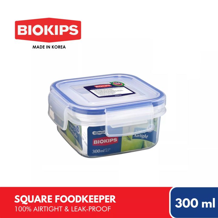 Biokips Square Food Storage Container 300 ml | BPA Free | 100% Airtight ...